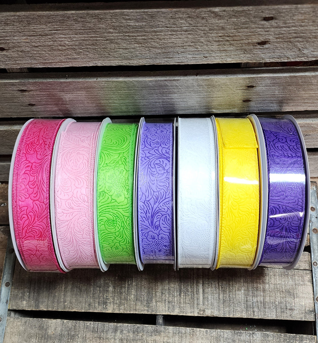 Embossed Wired 1.5" Ribbon 50yd Roll – Florist Wreath Supply