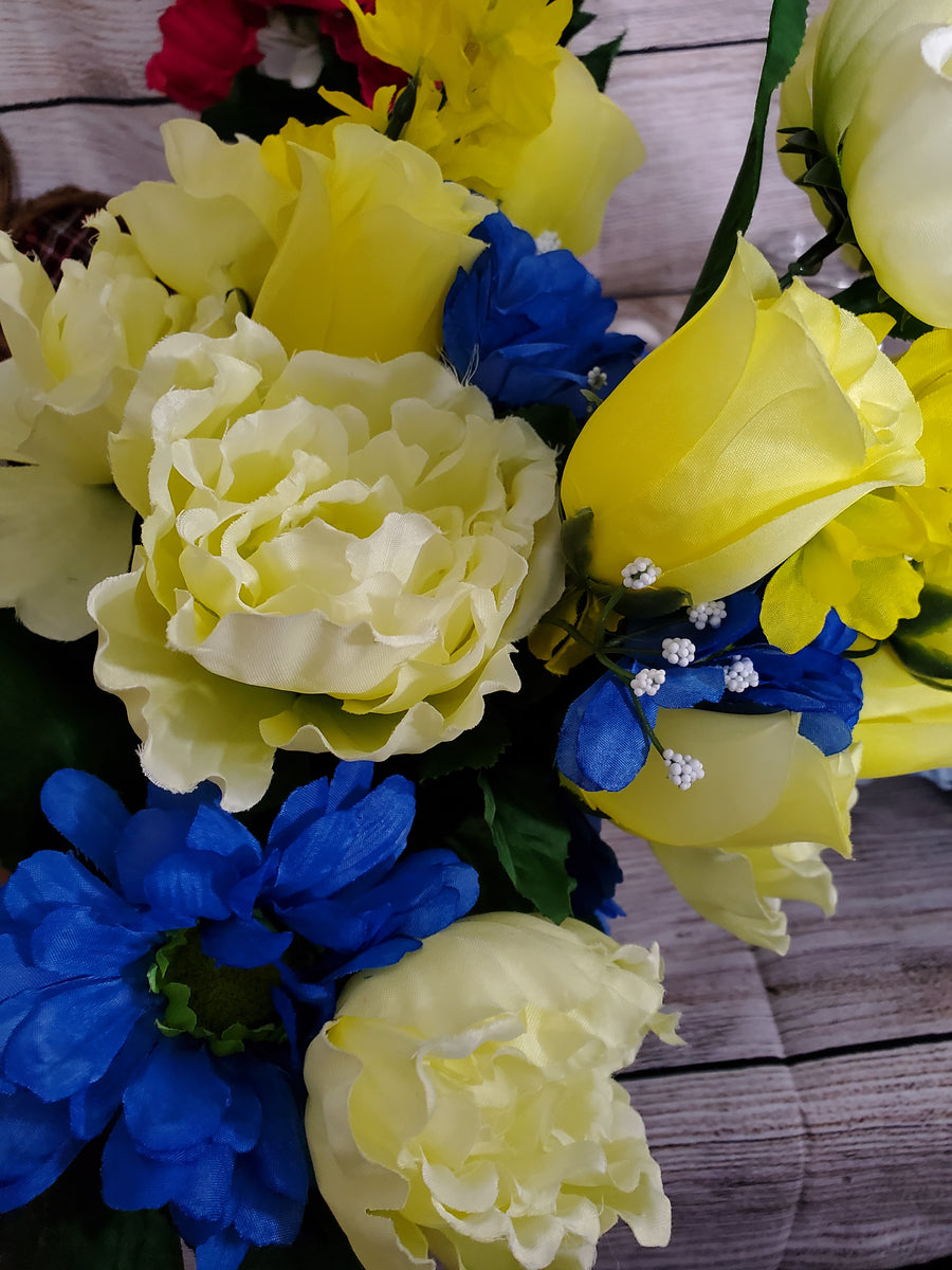 Large silk Mixed Floral Bush – Florist Wreath Supply