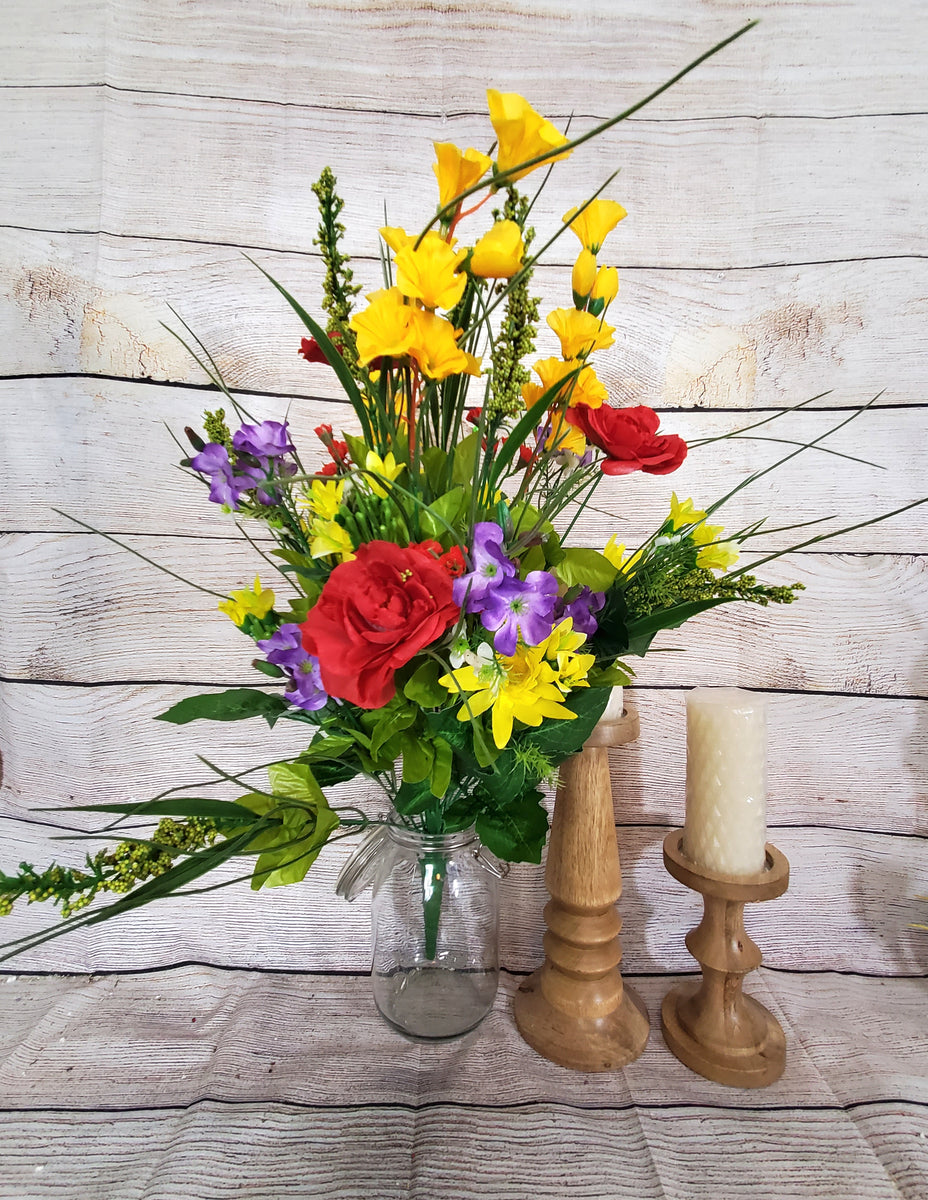 Mixed Silk Floral Bush – Florist Wreath Supply