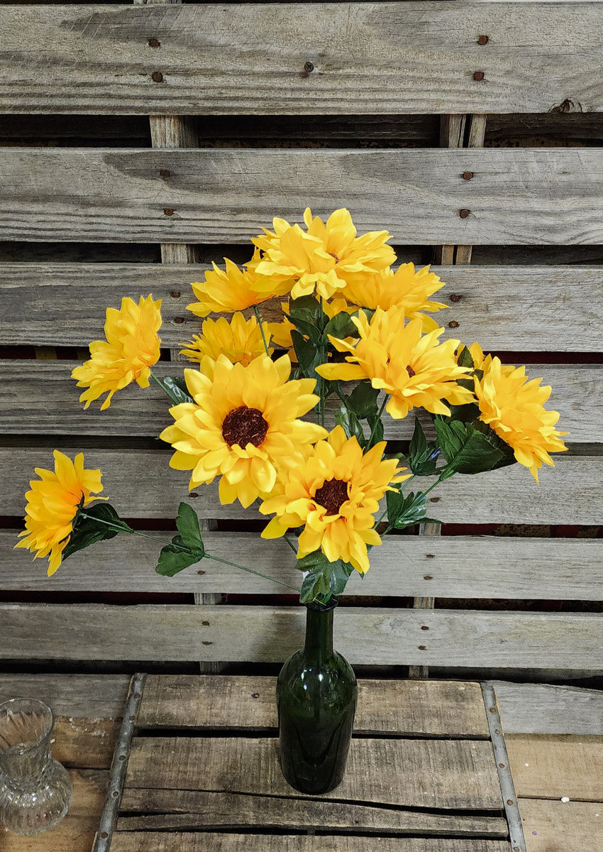 20" Silk Sunflower Bush – Florist Wreath Supply
