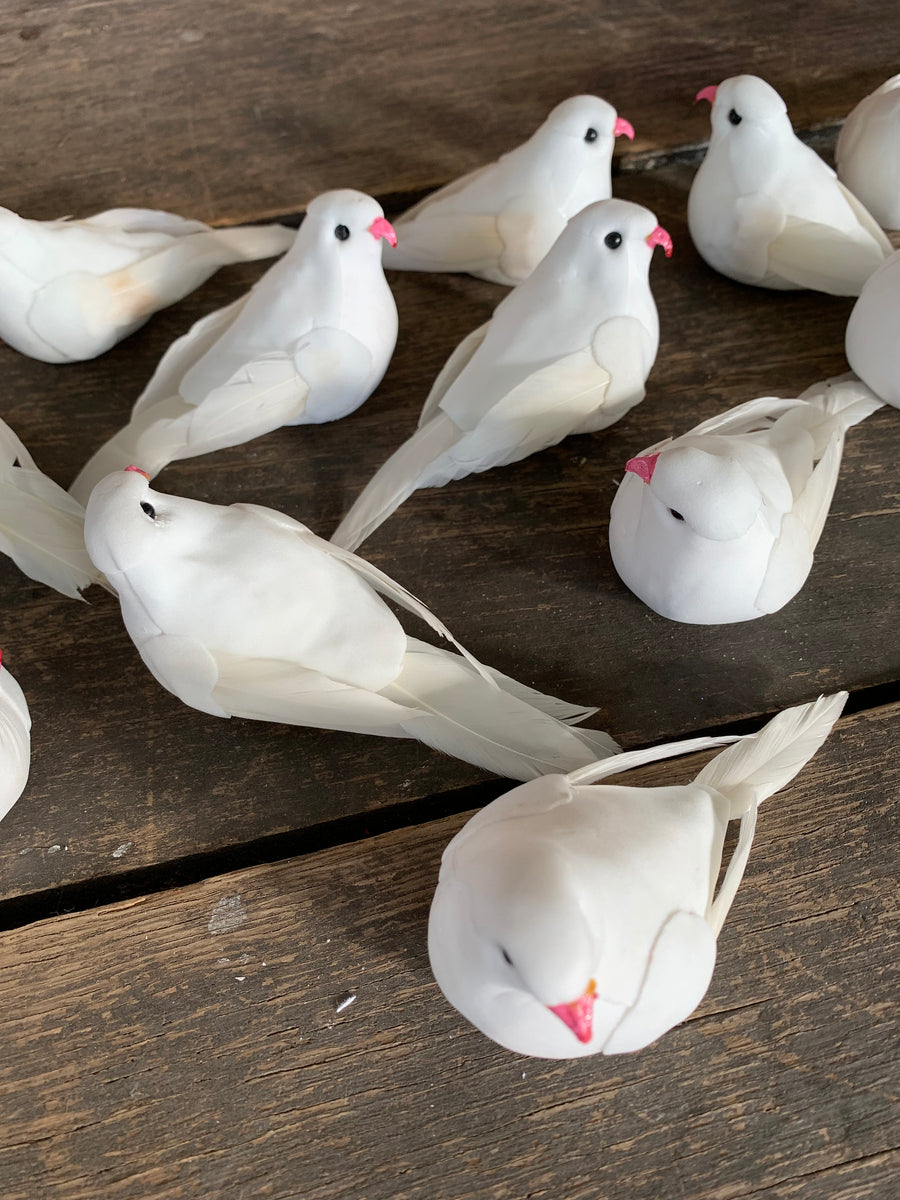 12 pcs - 3.5" Artificial White Dove – Florist Wreath Supply